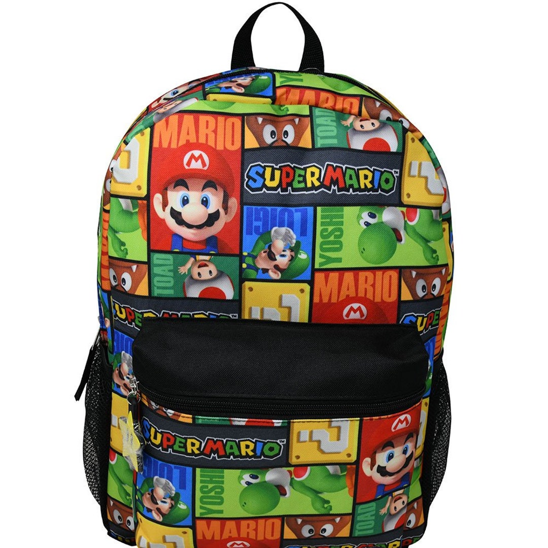 Personalized Super Mario 16" Print All Over Backpack - Etsy