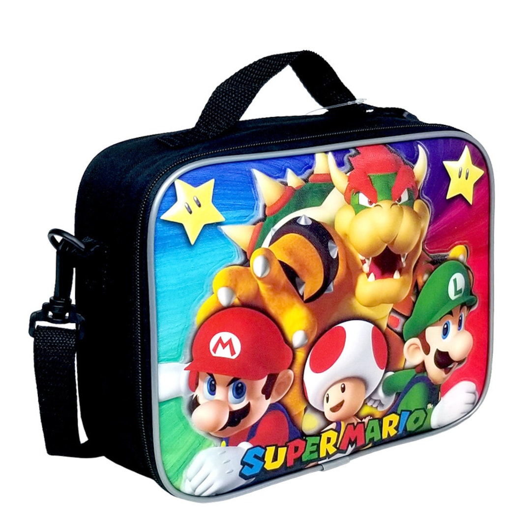Personalized Super Mario Bros Insulated Lunch Bag With Adjustable ...