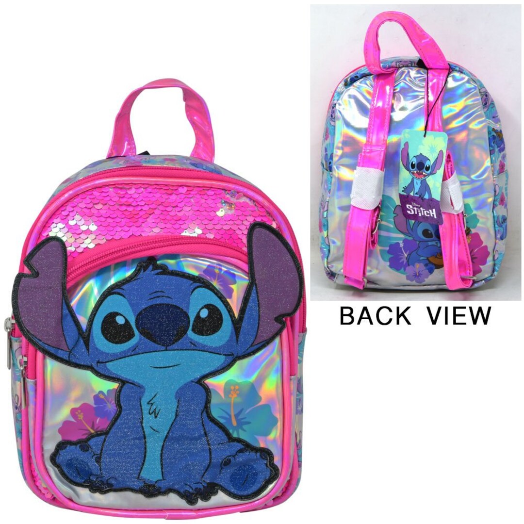 Personalized Stitch Floral Mini Deluxe Backpack With Sequins - Etsy