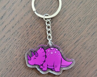 Teacup Triceratops Charm Cute Dinosaur Keychain Gift - Etsy