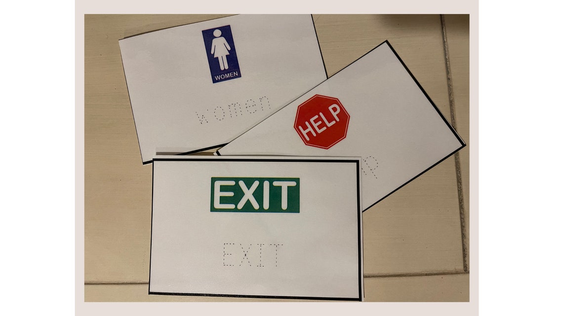 Community Safety Signs Fine Motor Sight Word Task Cards for Autism and ...
