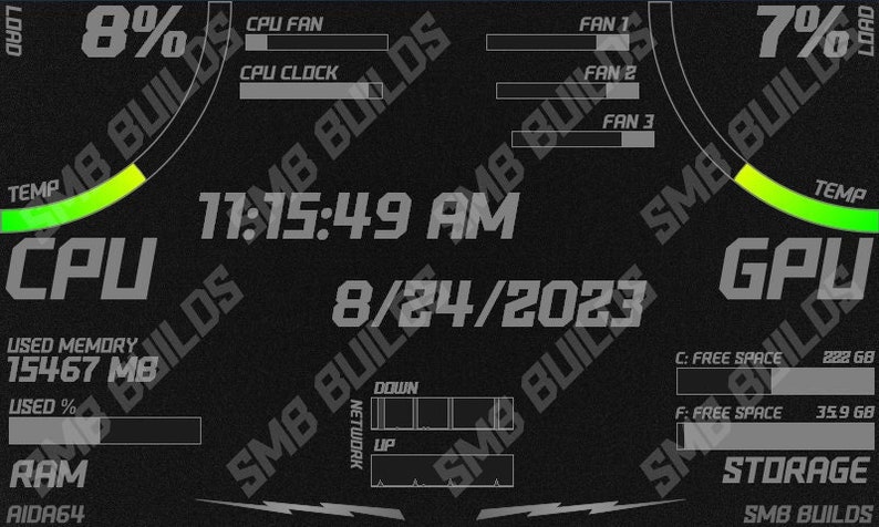 Aida64 800x480px Sensor Panel - Etsy