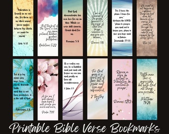 Set of 12 Bookmarks, Bible Verse Bookmarks, Print at Home Bookmarks ...