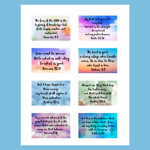 48 Printable Scripture Cards, Bible Verses, Colorful Inspiration Cards ...