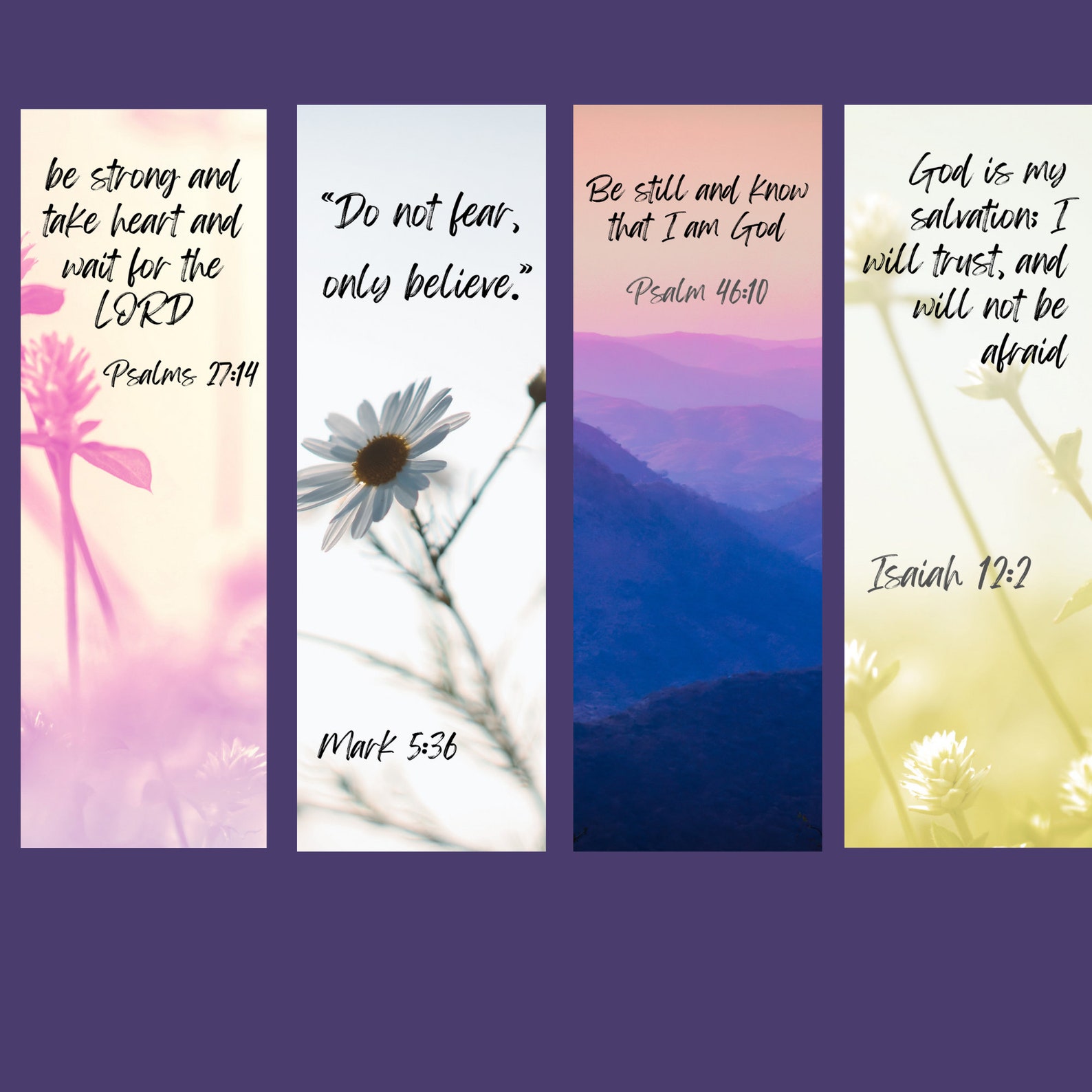 Set of 12 Bookmarks, Bible Verse Bookmarks, Print at Home Bookmarks ...