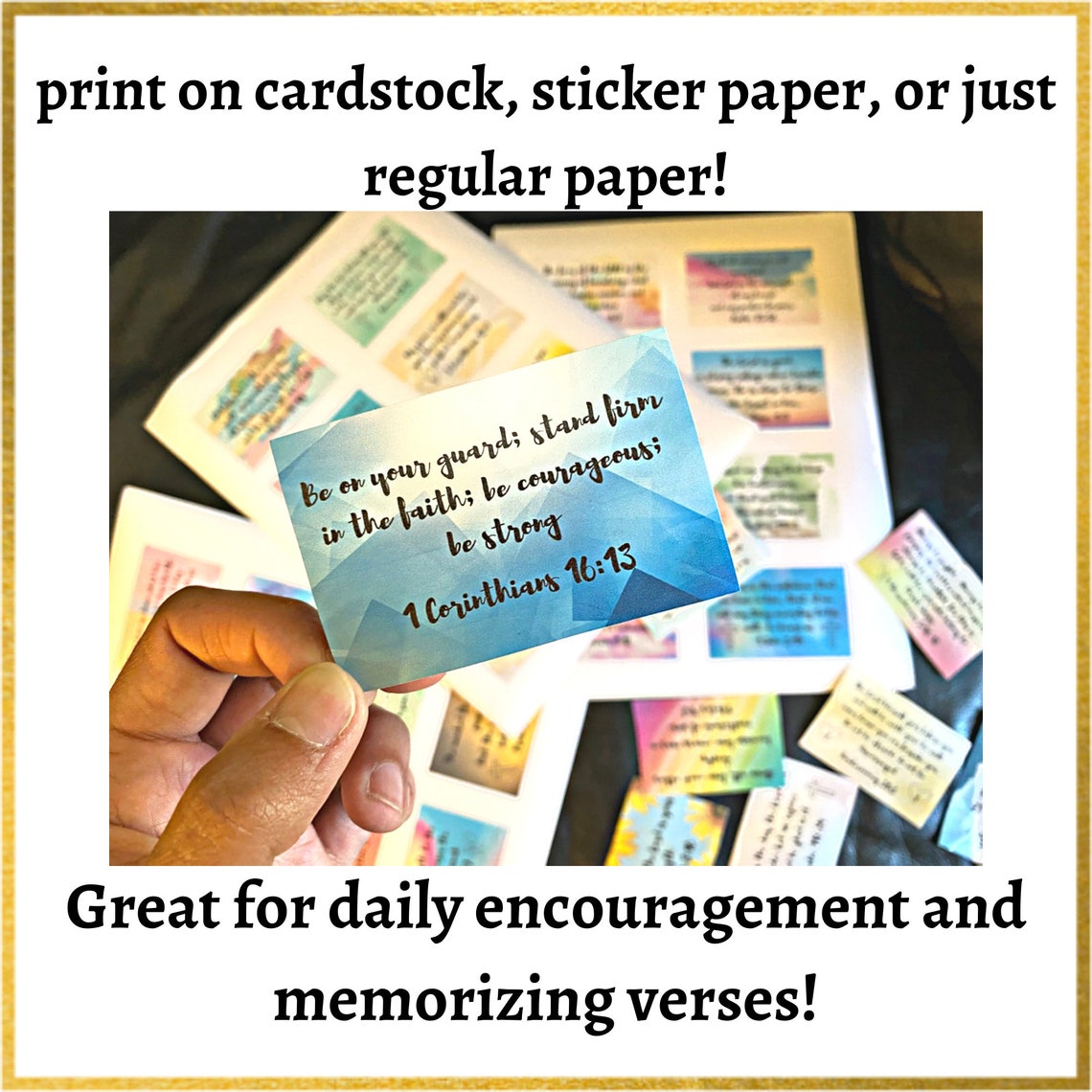 48 Printable Scripture Cards Bible Verses Colorful - Etsy