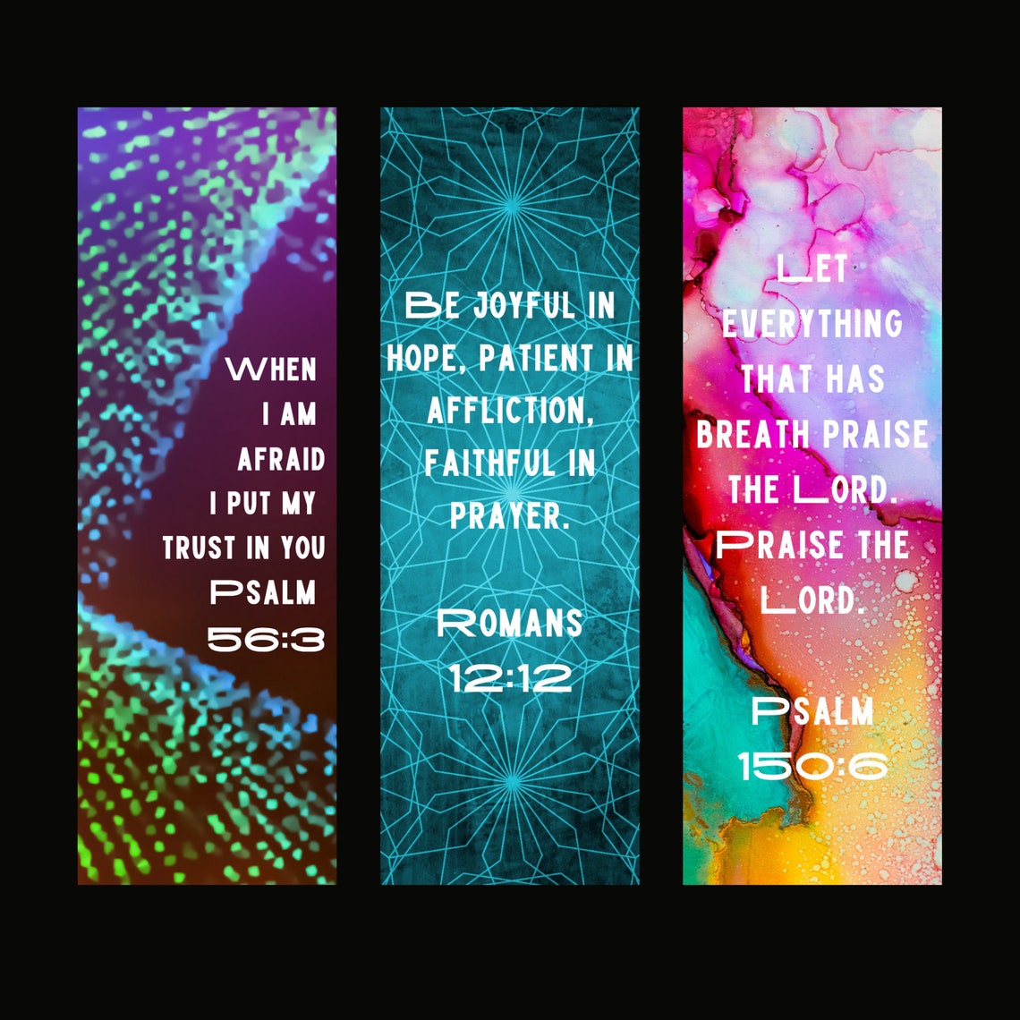 Set of 12 Bible Verse Bookmarks, Christian Bookmarks, Printable ...