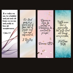 Set of 12 Bookmarks, Bible Verse Bookmarks, Print at Home Scripture ...