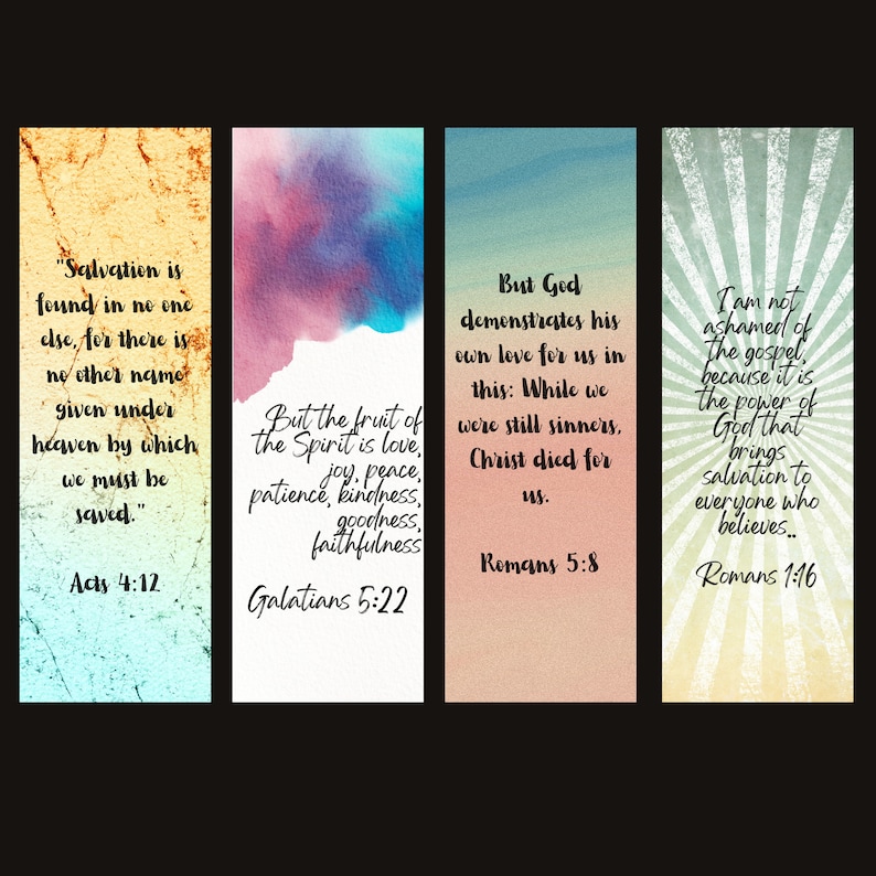 Set of 12 Bookmarks, Bible Verse Bookmarks, Print at Home Scripture ...