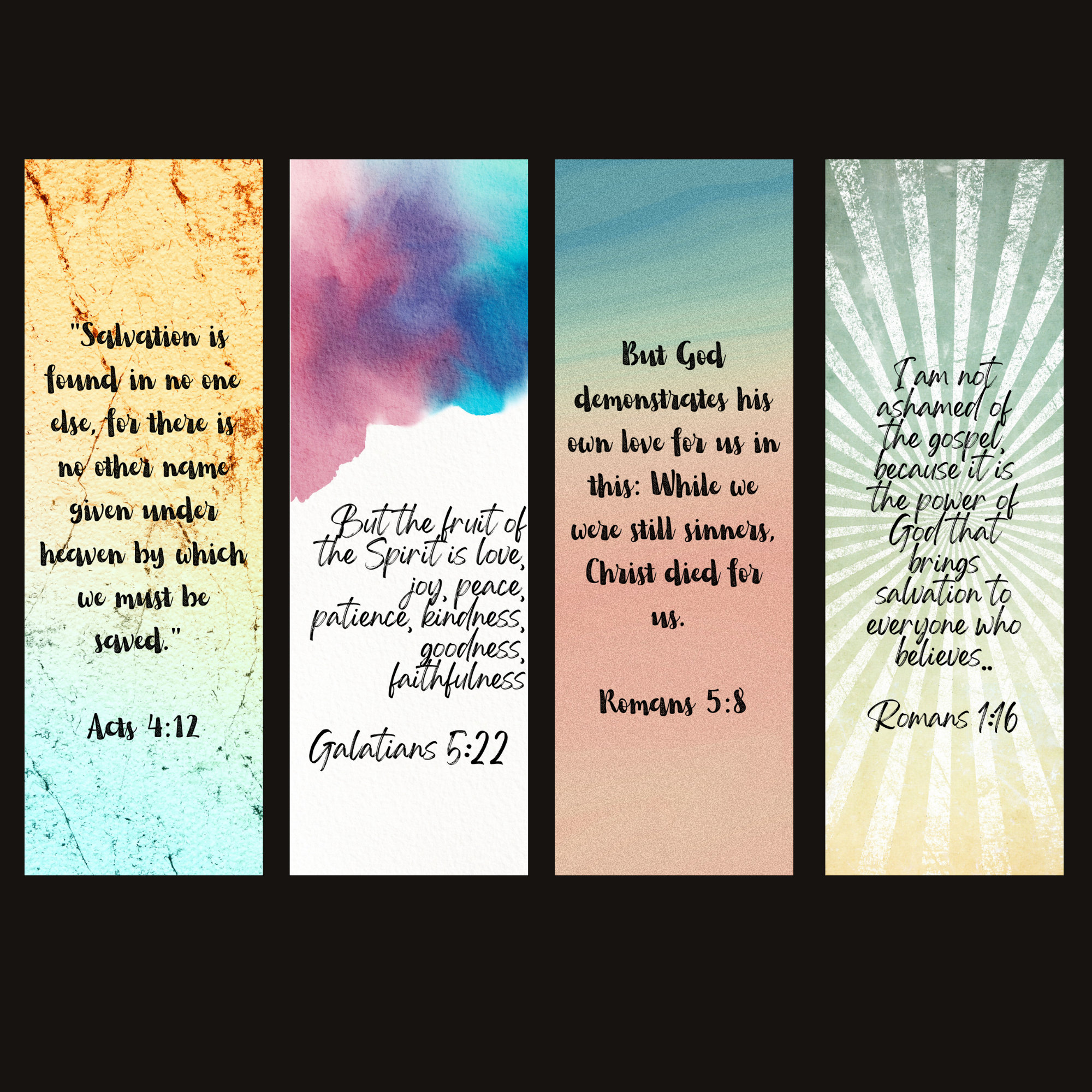 Set of 12 Bookmarks, Bible Verse Bookmarks, Print at Home Scripture ...