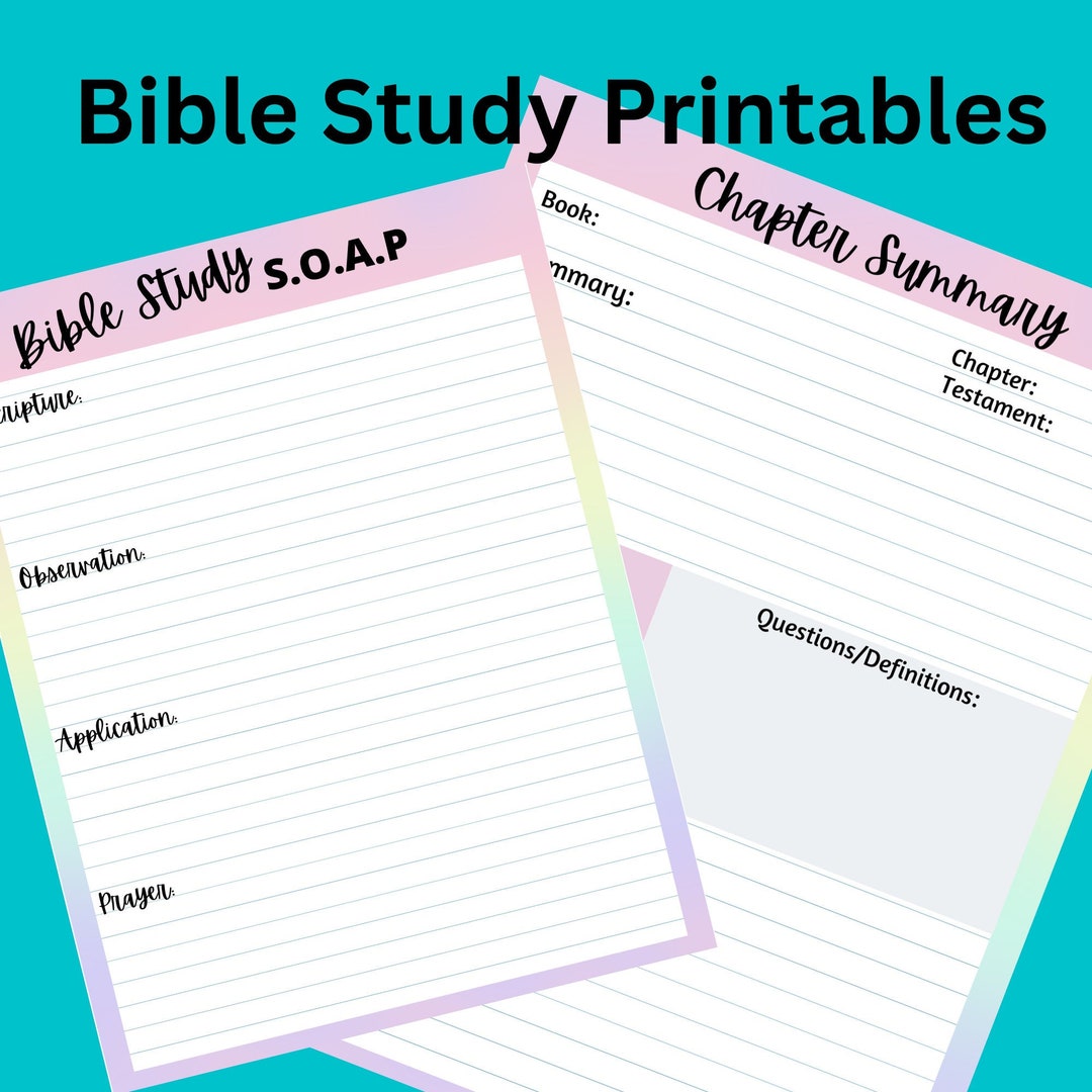 Bible Study Printable, 2 Page Bible Study, S.O.A.P. Instant Download ...
