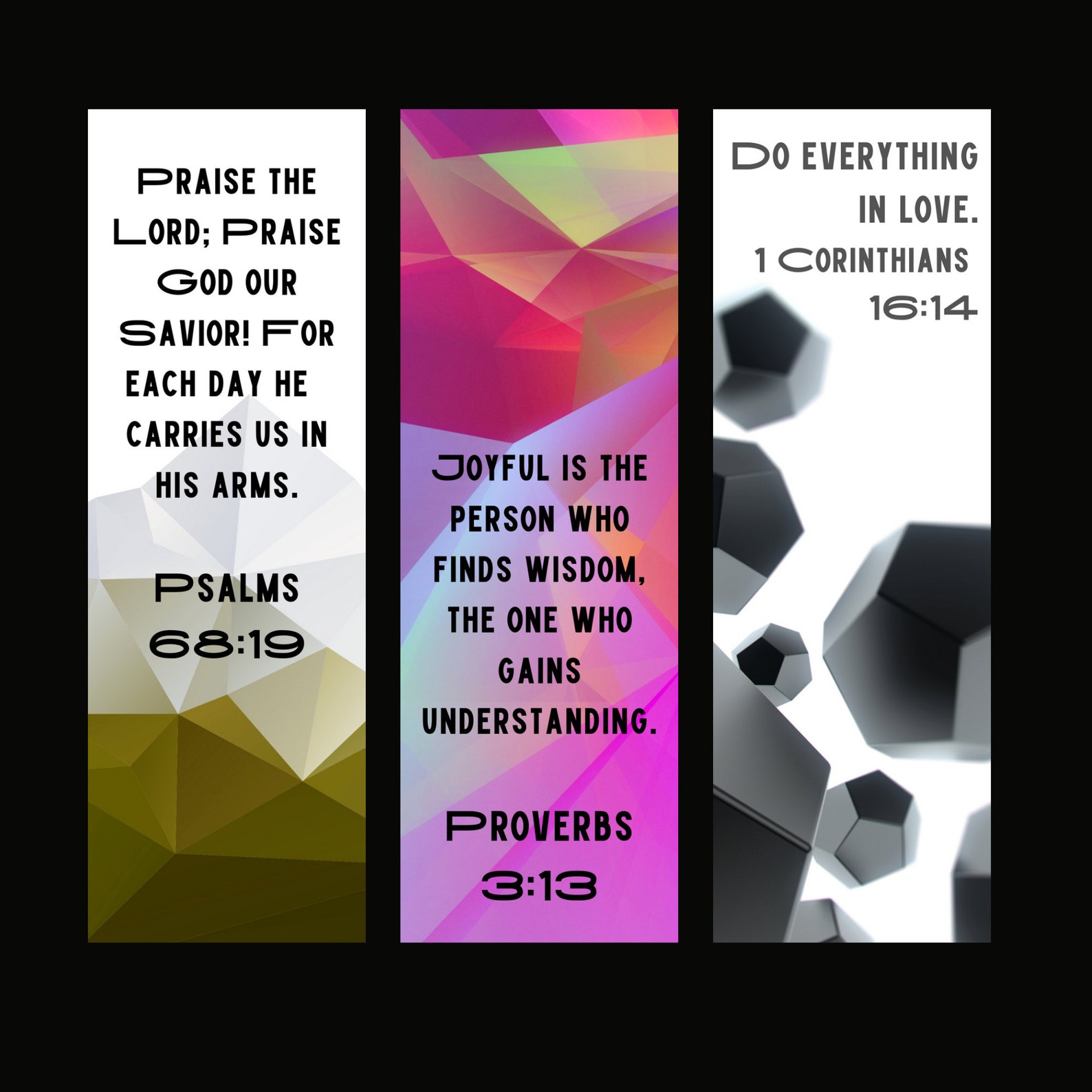 Set of 12 Bible Verse Bookmarks, Christian Bookmarks, Printable ...