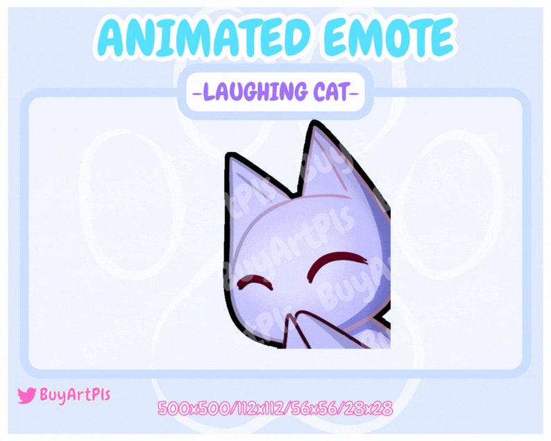 Cute Laughing Cat Animated Emote!!- for Twitch, Subscriber, Kawaii ...