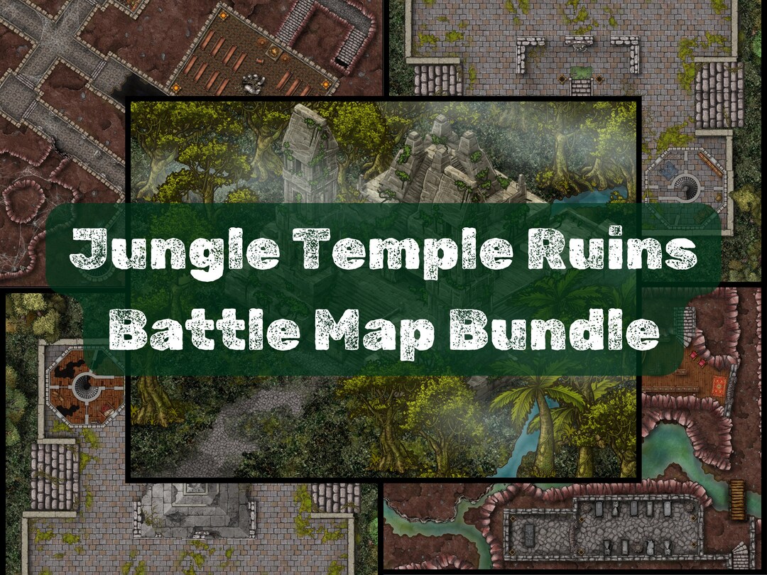 Jungle Temple Ruins TTRPG Battle Map Bundle, Roll20 Maps, Dnd Maps ...