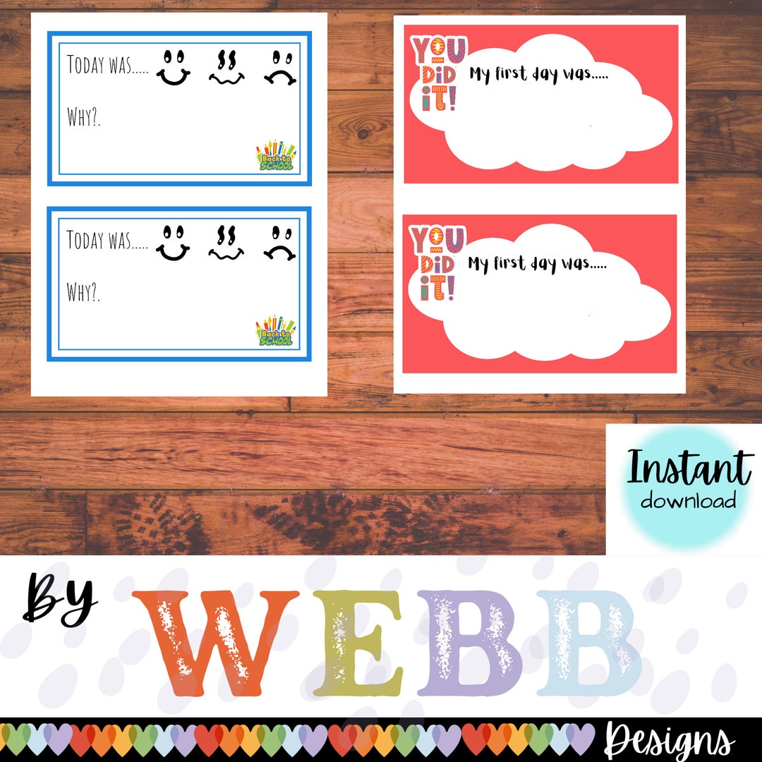 First Day of School - Notes, Self-refection - Etsy