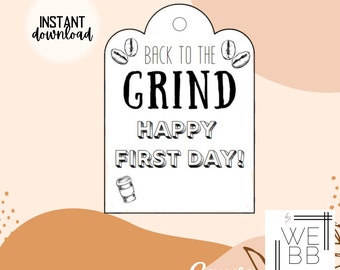 Back to the Grind Coffee Gift Tag - Etsy