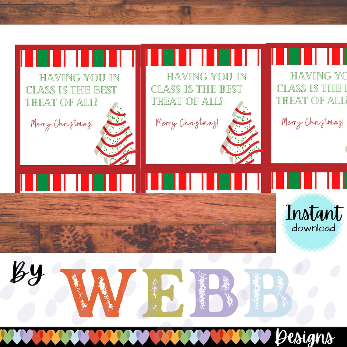 Christmas Tree Cake Gift Tags, Student Tags - Etsy