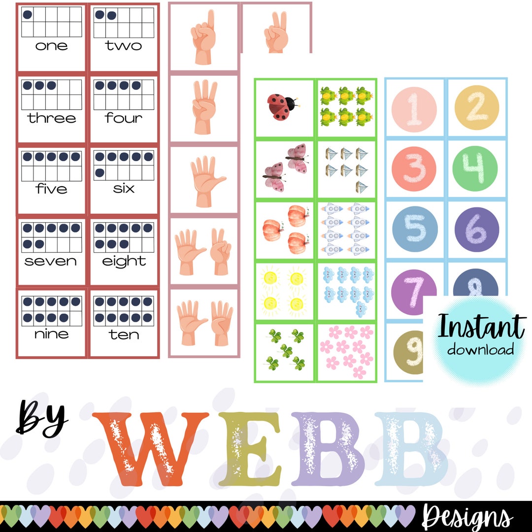 Number Cards for Clothes Pins, 1-10, Center Activity - Etsy