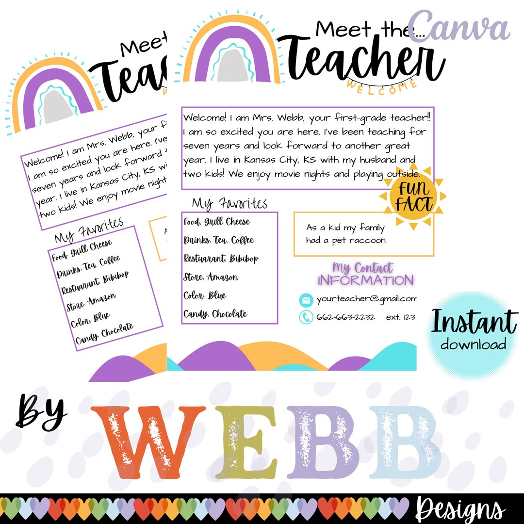 Meet the Teacher Fyler - Rainbow - Etsy