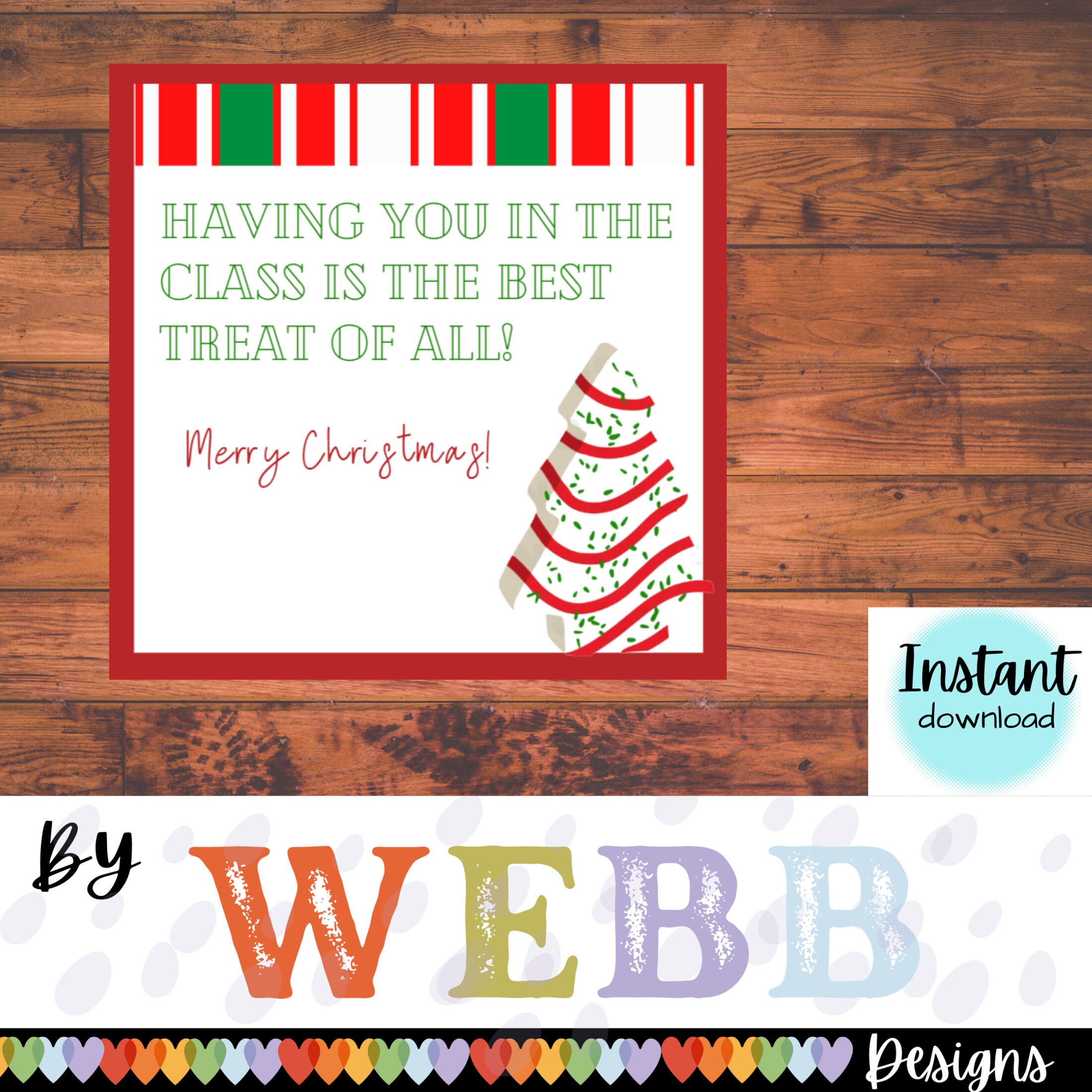 Christmas Tree Cake Gift Tags, Student Tags - Etsy