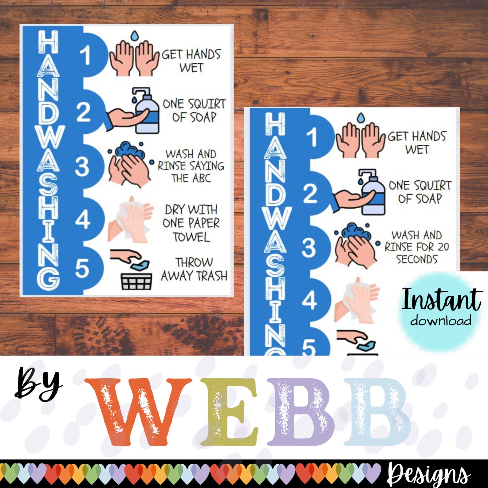 Handwashing Visual Poster - Etsy