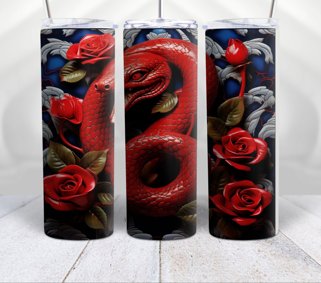 Red Serpent Tumbler Wrap: 3D Halloween Design (digital Download) - Etsy