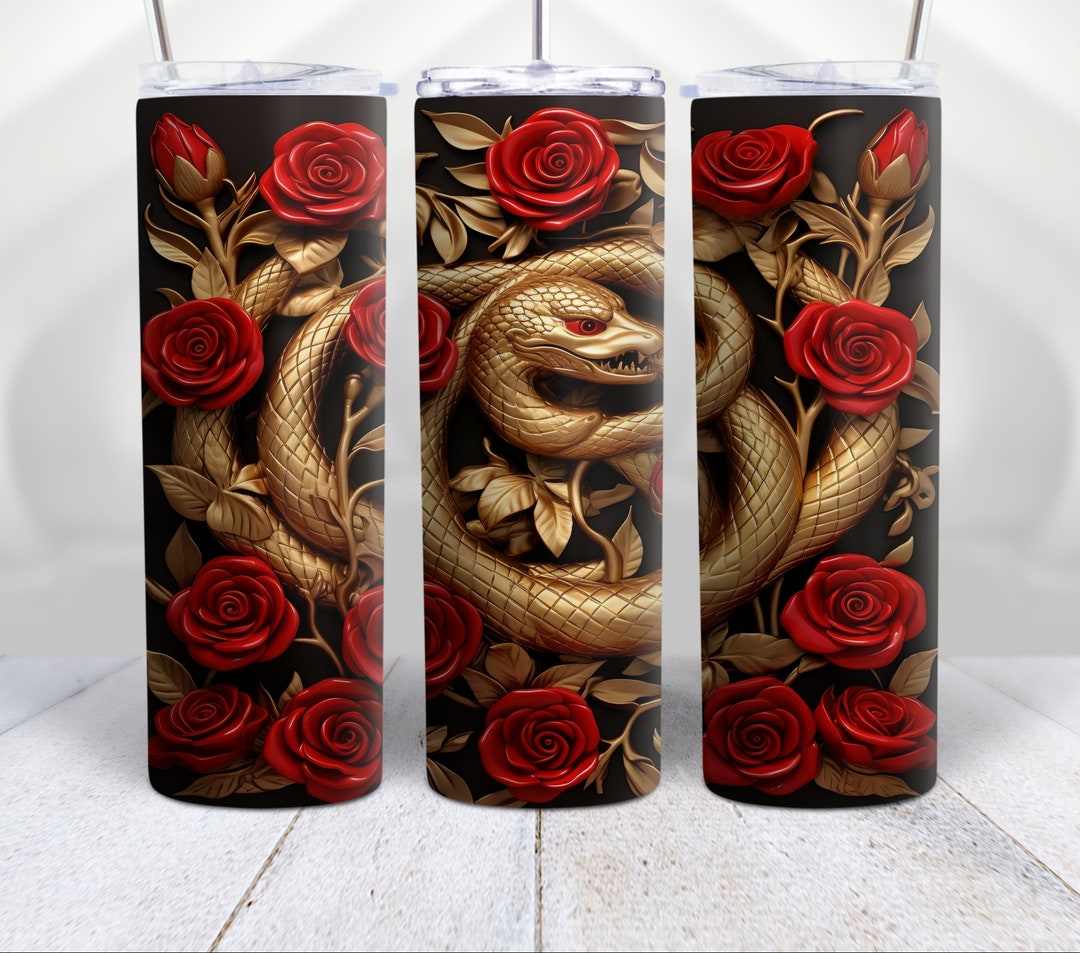 3D Serpent Sublimation, Halloween Template 20 Oz Skinny STRAIGHT ...