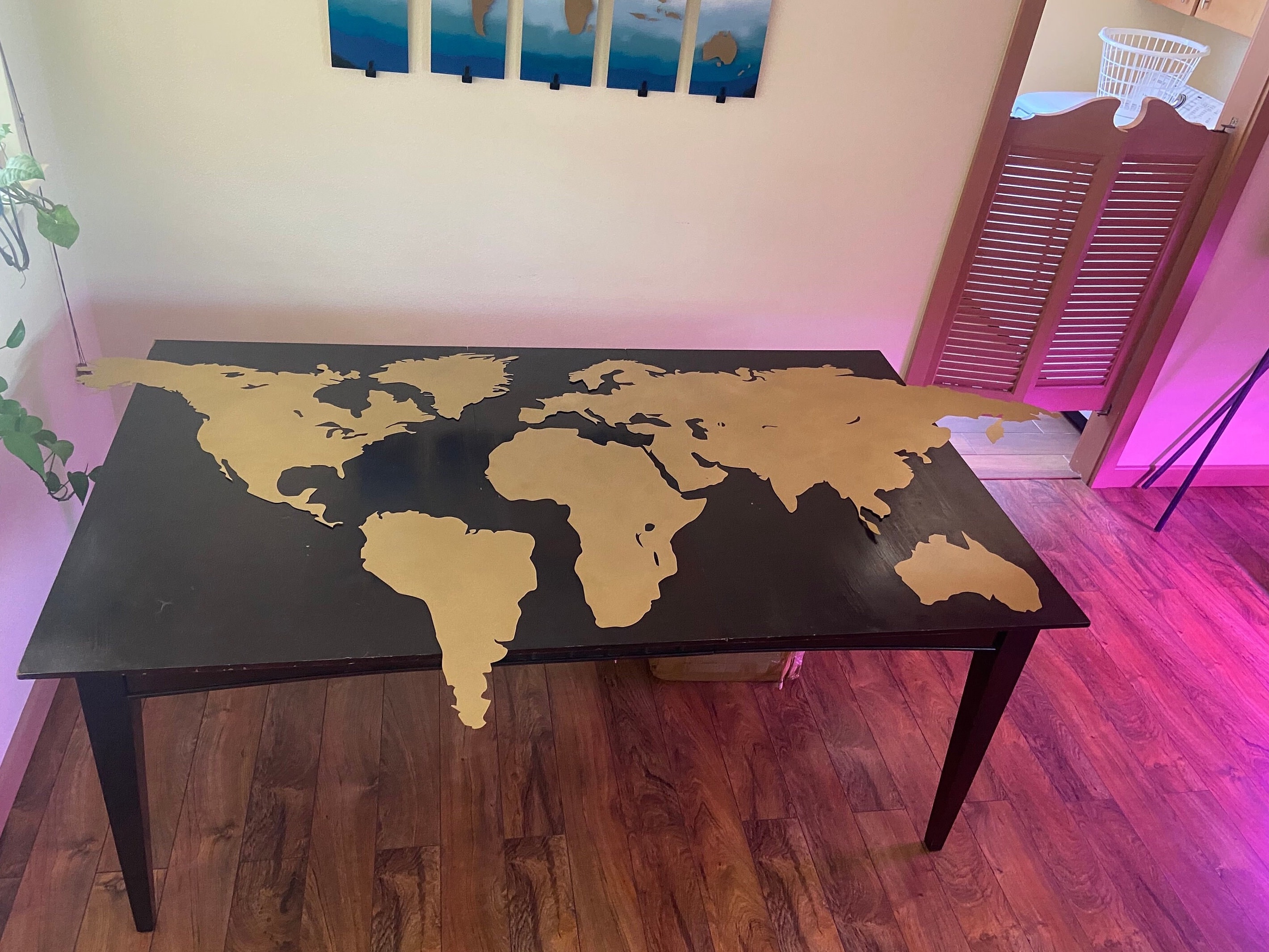 Large Magnetic Wall Map- GOLD - Etsy