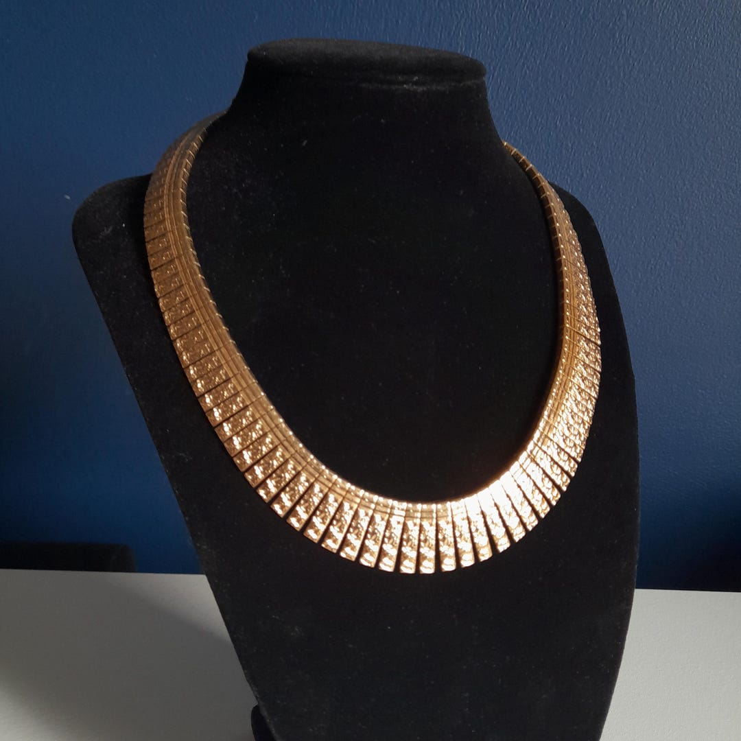 Vintage Cleopatra Style Gold Tone Necklace - Etsy