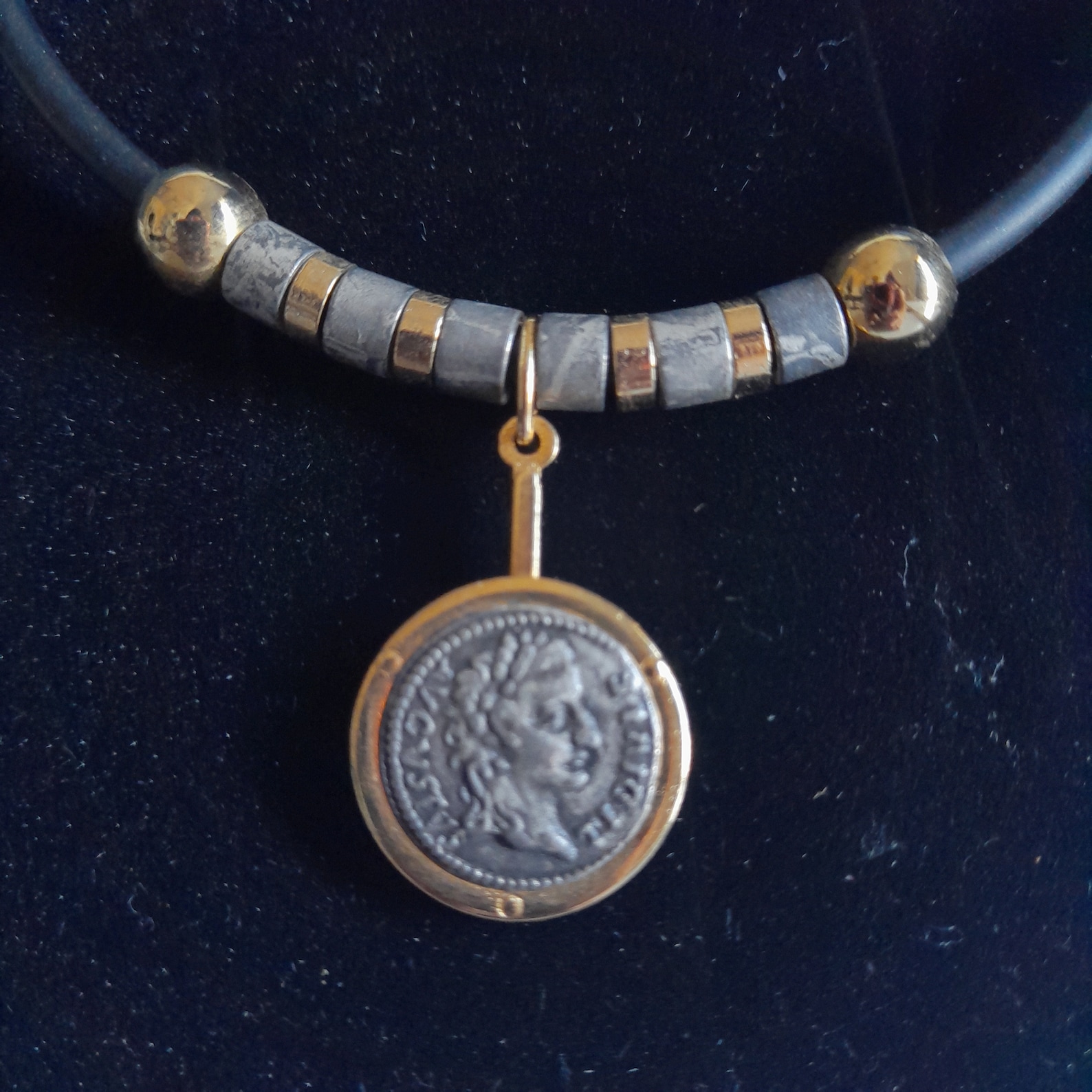 Reproduction Roman Coin Necklace With Metal Beads - Etsy