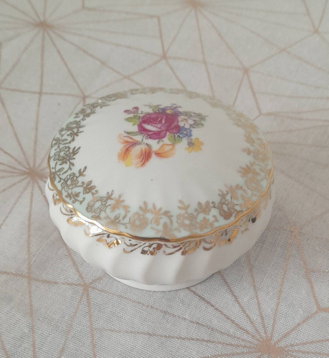 PMI Fine Bone China Lidded Trinket Pot - Etsy