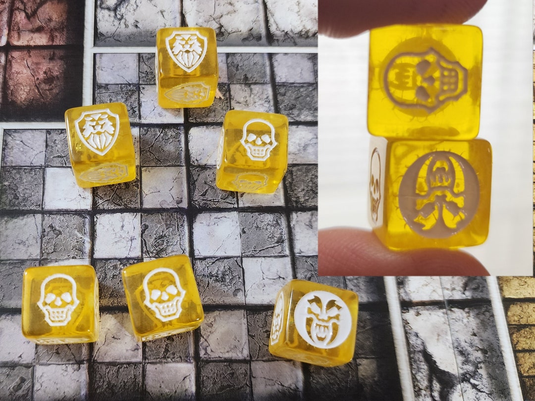 Combat Dice for Use With Heroquest Set of 6 Misfits SEE DESCRIPTION ...