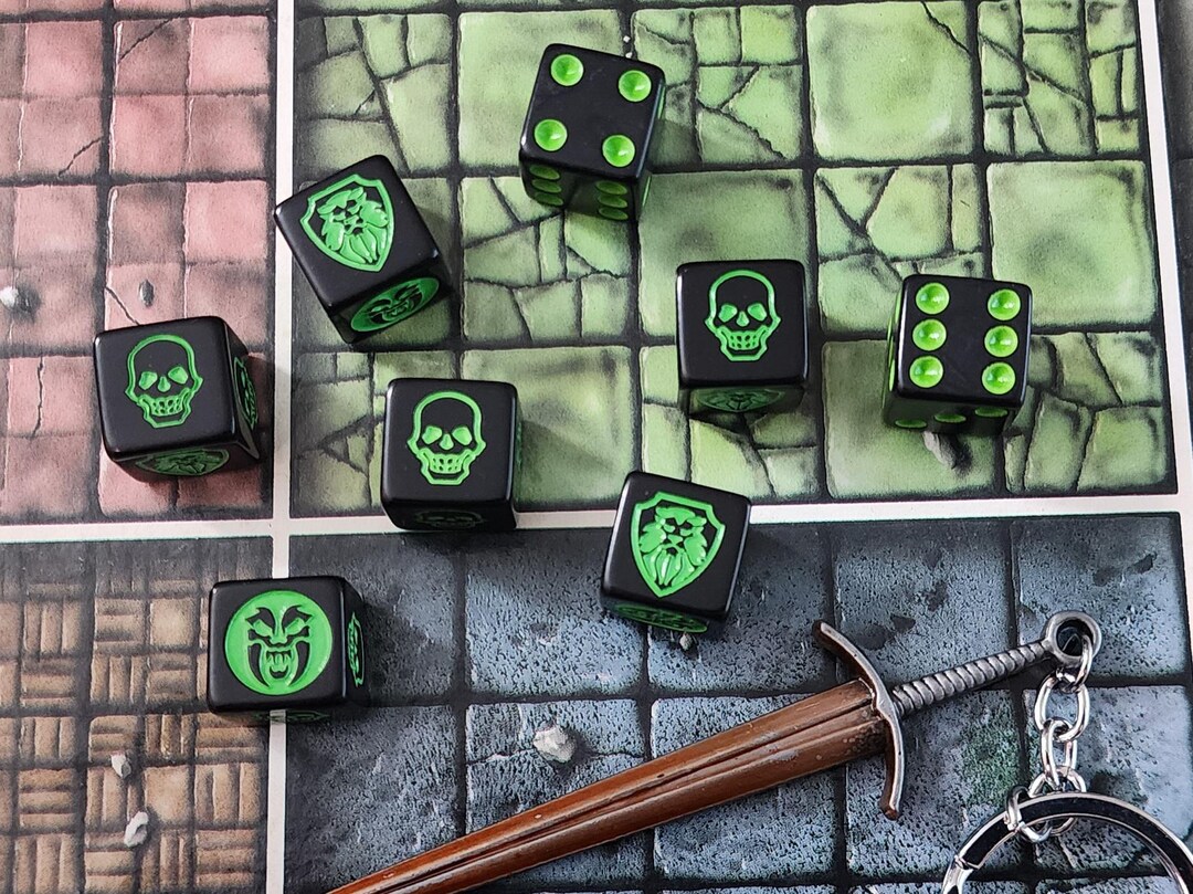 Combat Dice for Use With Heroquest Set of 8 Black Opaque - Etsy