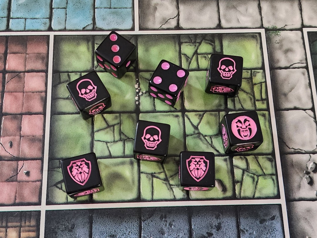 Combat Dice - for Use With Heroquest - Set of 8 - Black Opaque - Etsy