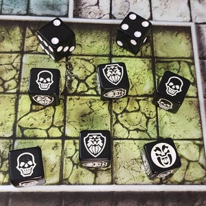 Combat Dice for Use With Heroquest Set of 8 Black Opaque - Etsy
