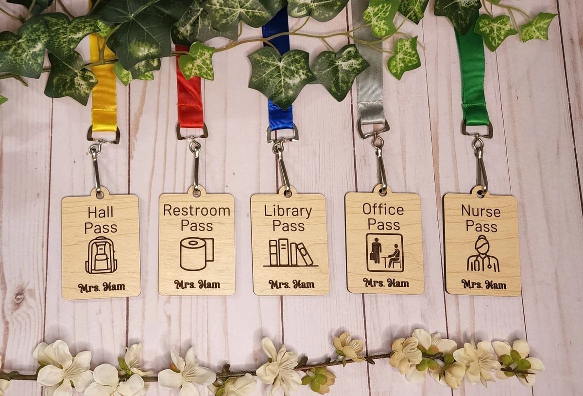 Hall Pass Set Personalized Wooden Passes - Etsy