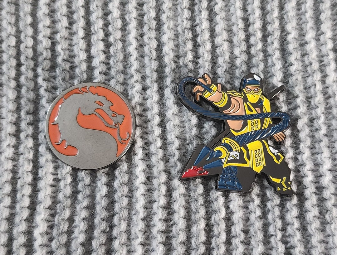 MK Mortal Kombat Scorpion Dragon Logo Metal Enamel Lapel Pin - Etsy