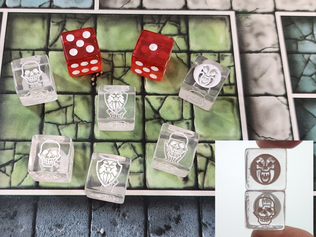Combat Dice for Use With Heroquest Set of 8 Transparent - Etsy