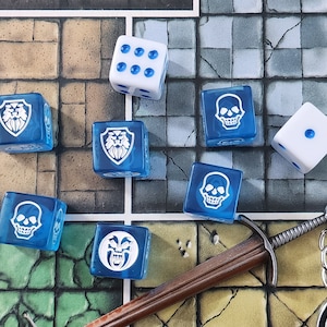 Combat Dice - for Use With Heroquest - Set of 8 - Transparent - Etsy