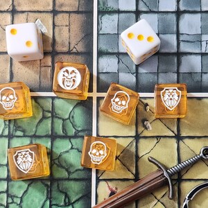 Combat Dice - for Use With Heroquest - Set of 8 - Transparent - Etsy