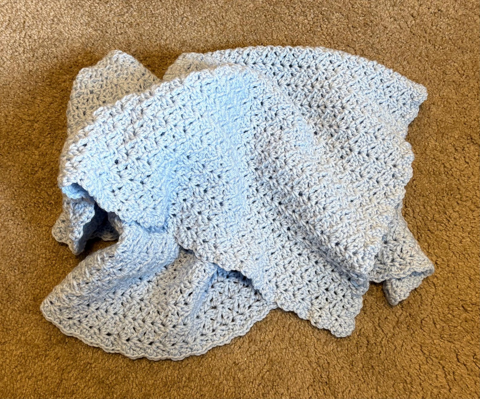 Light Blue Crochet Baby Blanket - Etsy