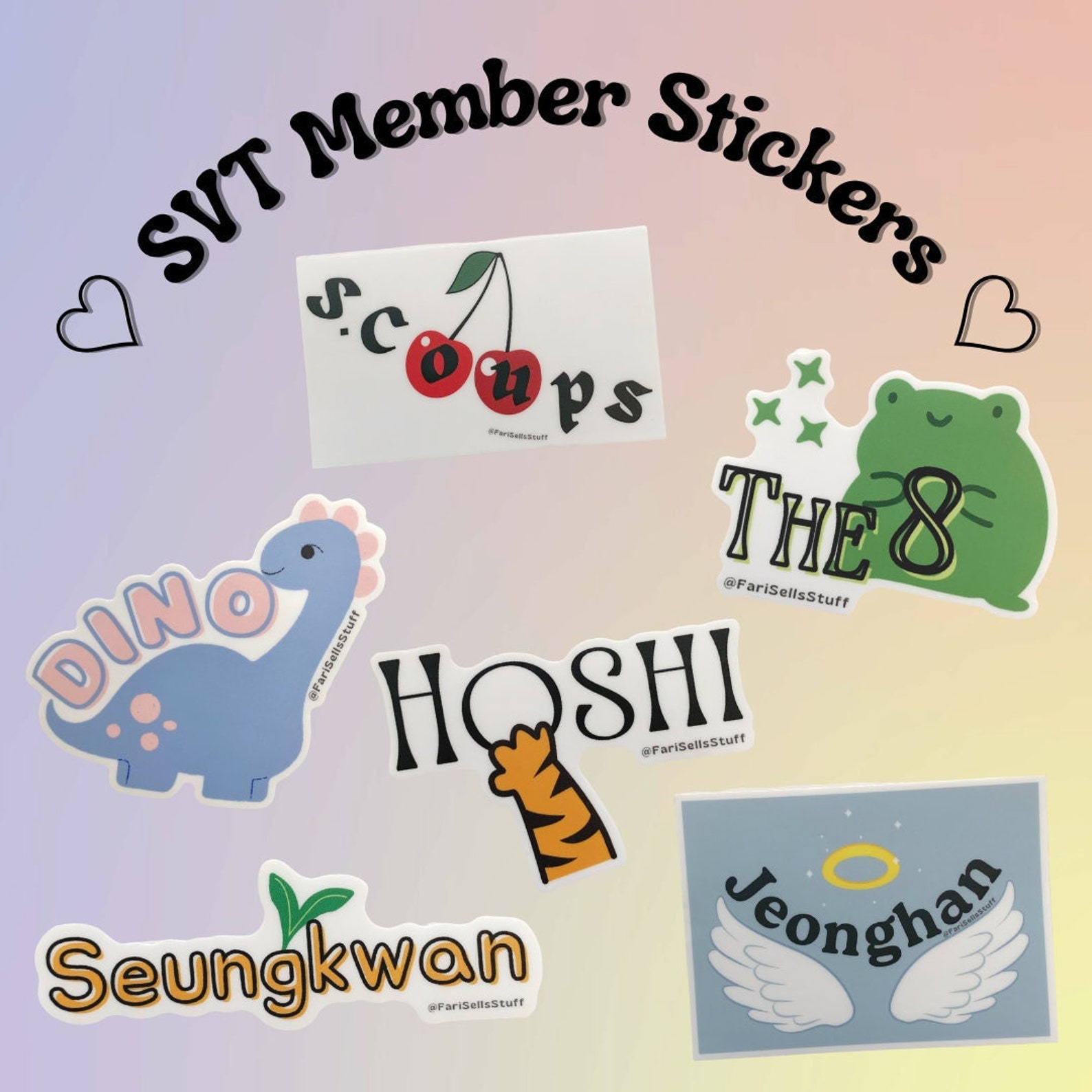 SVT Member Stickers Kpop Sticker - Etsy
