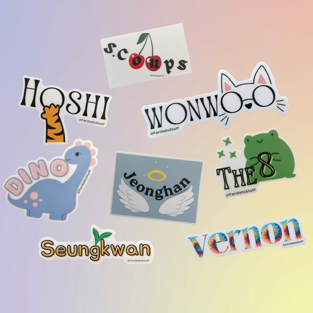 SET of 8 ~ SVT Member Stickers - Etsy