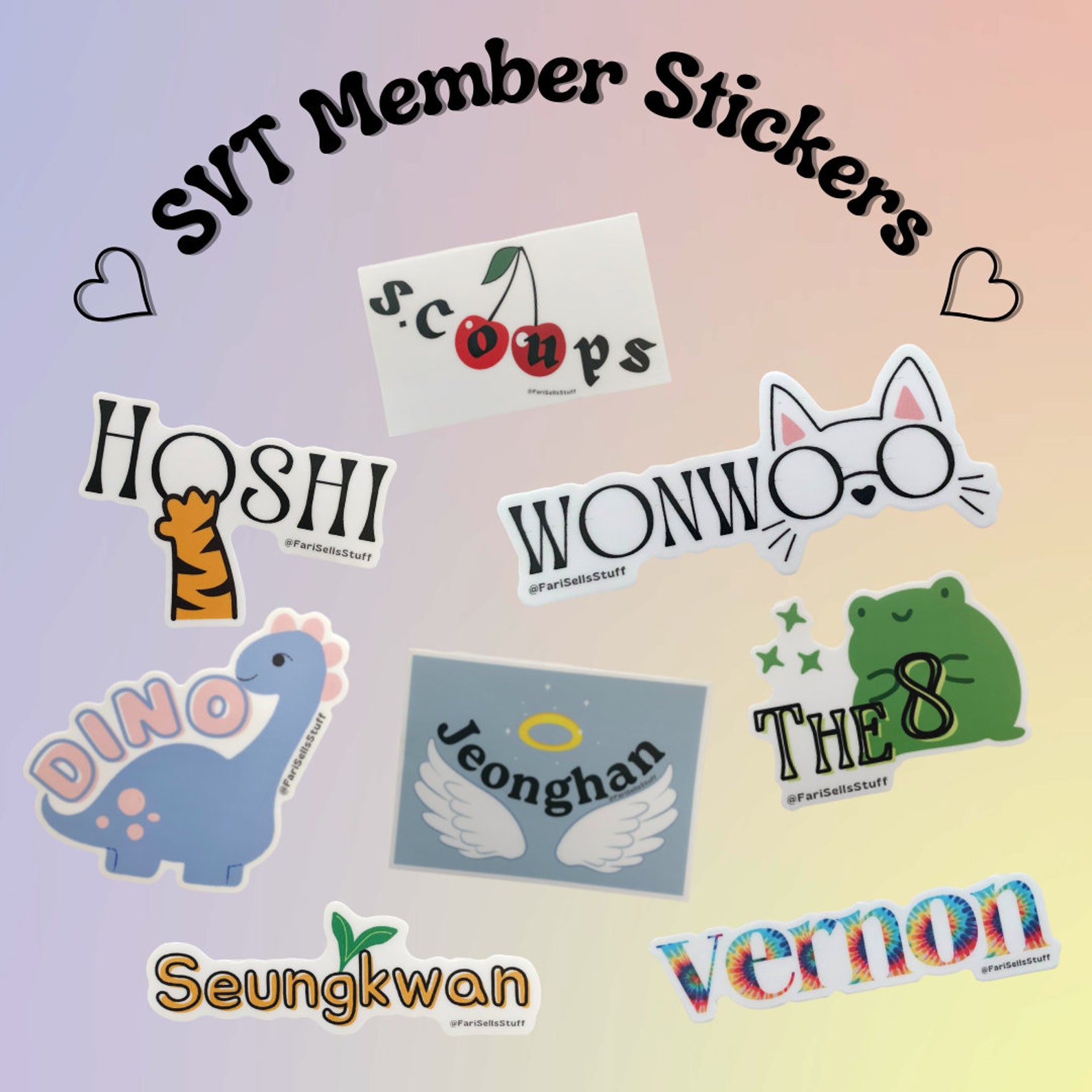 SVT Member Stickers Kpop Sticker - Etsy