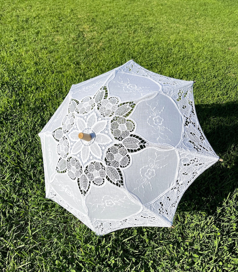 Handmade Cotton Victorian Lace Parasol, Child Size, Wedding Decoration ...
