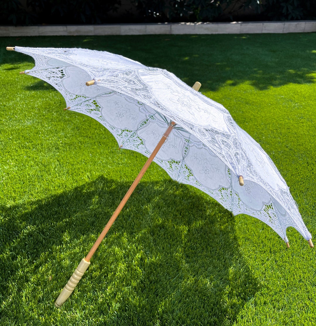 Handmade Victorian Cotton Lace Parasol, Wedding Decoration, Photo Prop ...