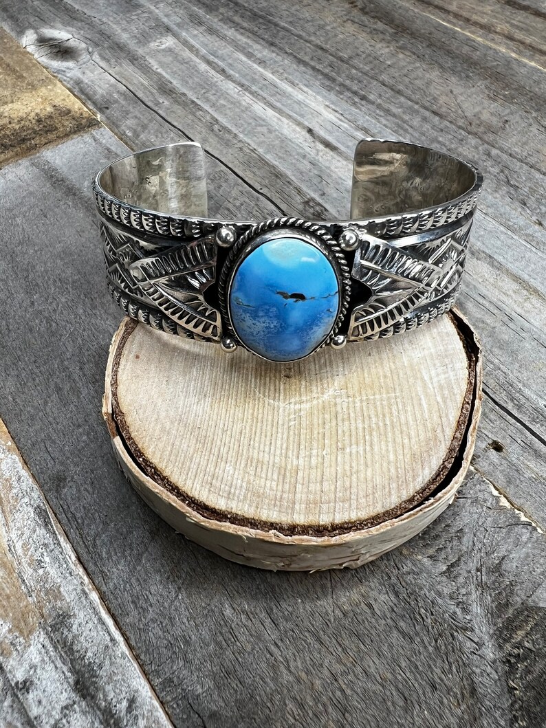 Navajo Made Golden Hills Sunshine Reeves Stamped Heavy Cuff Bracelet - Etsy