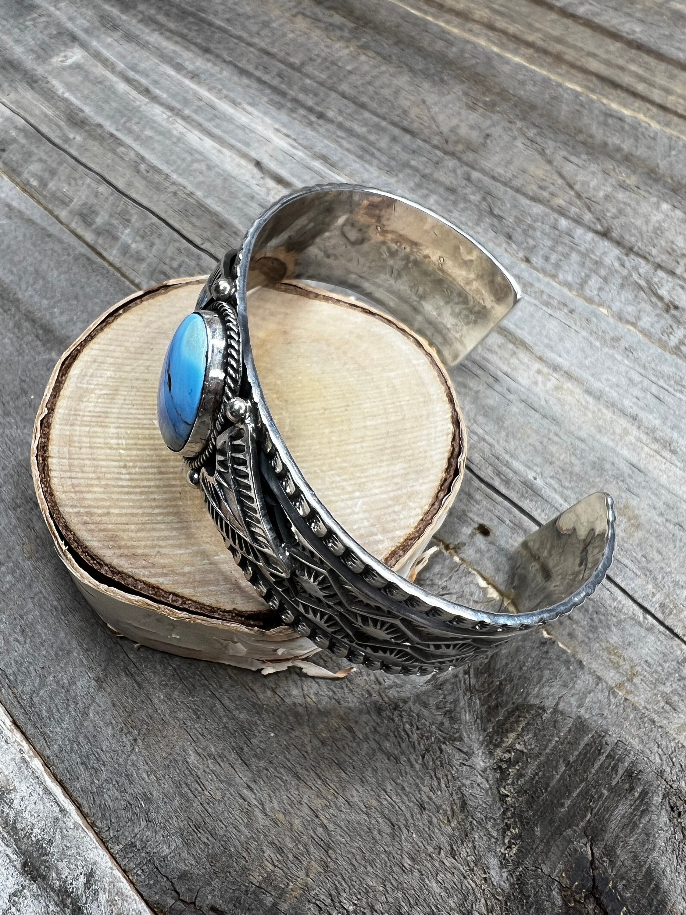 Navajo Made Golden Hills Sunshine Reeves Stamped Heavy Cuff Bracelet - Etsy