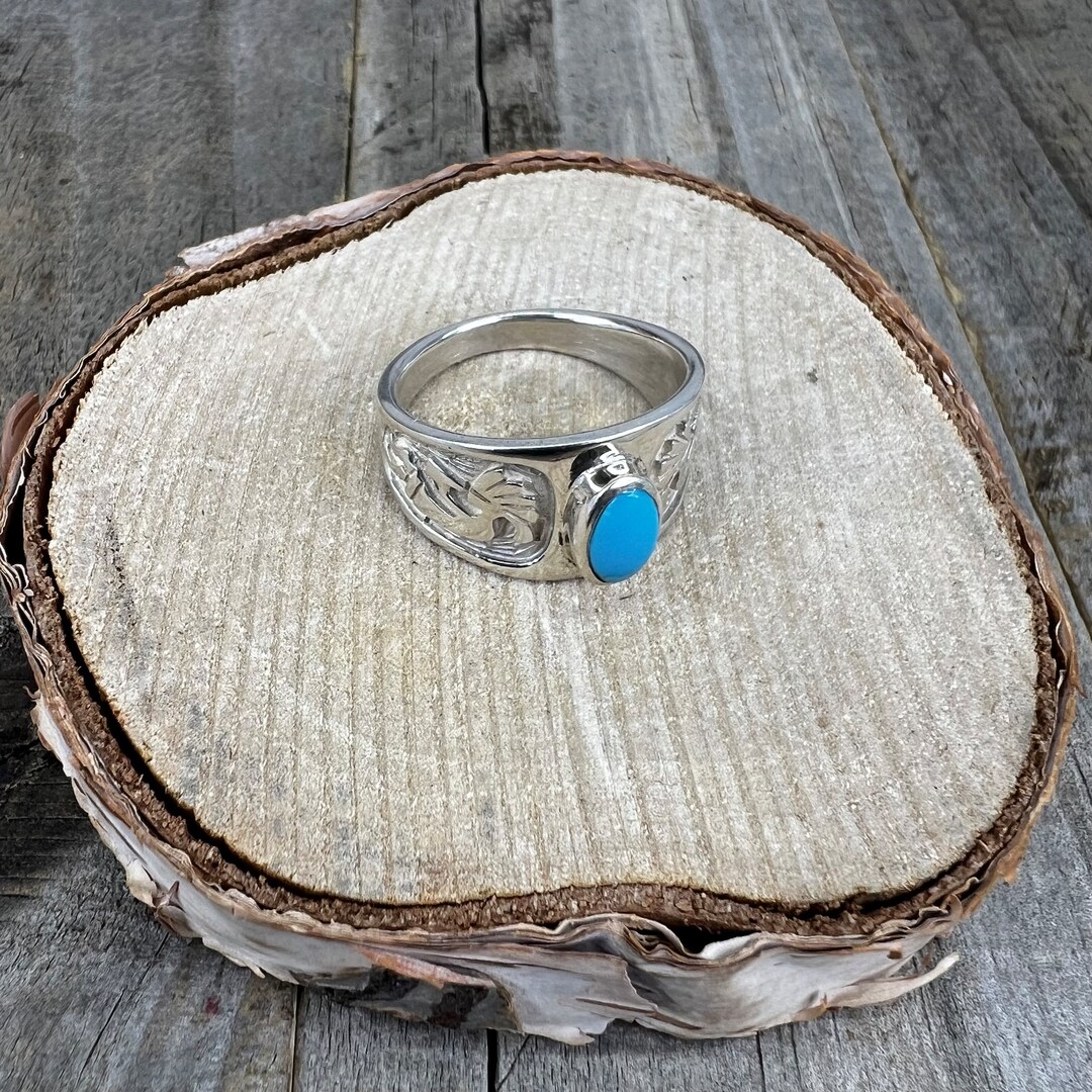 Navajo Made Turquoise Kachina Sterling Silver Cuff Ring Size 7.75 - Etsy