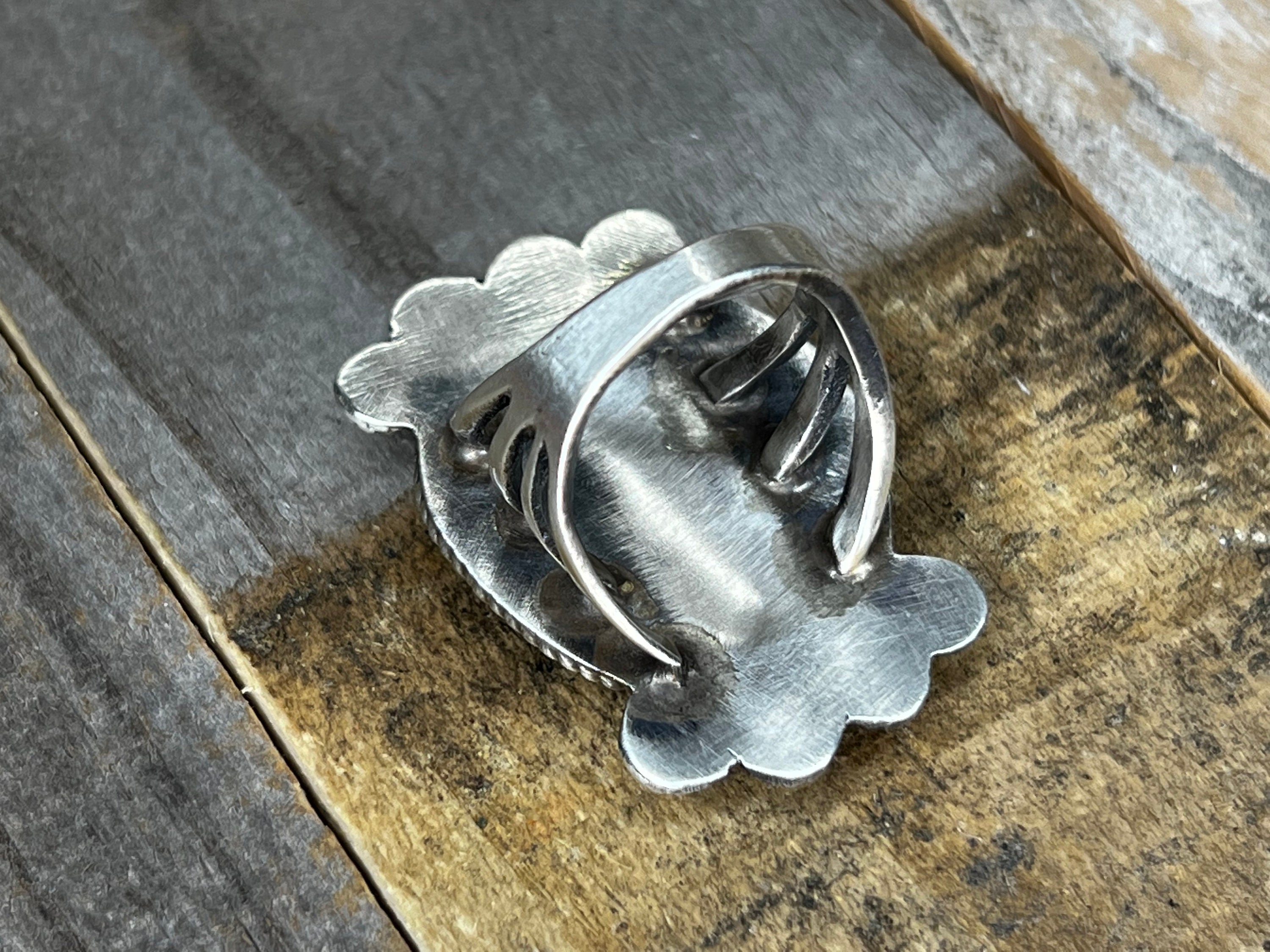 Navajo Made Genuine Turquoise Vintage Ring Size 7.25 by Mary Cayatineto ...